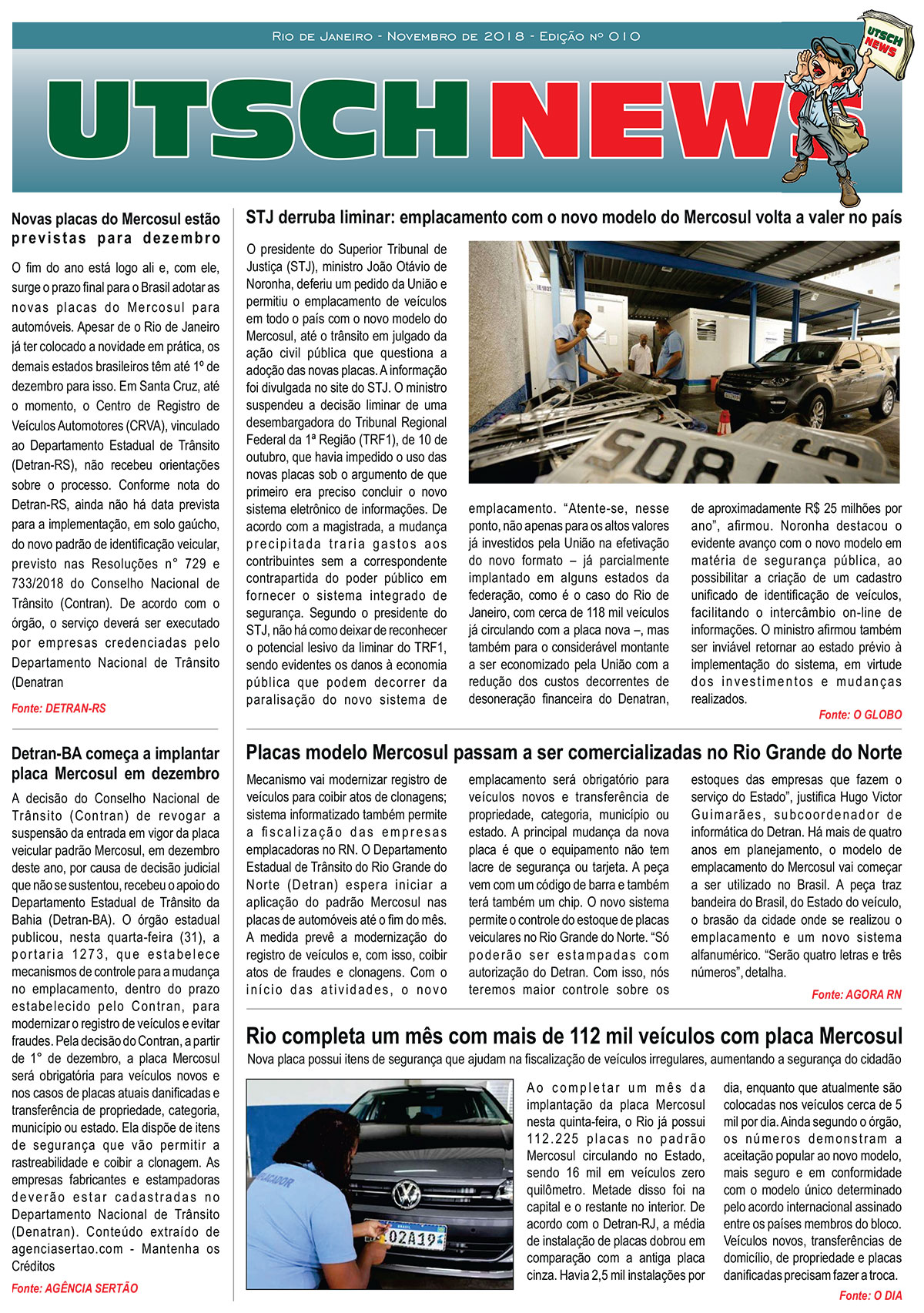 UTSCH NEWS - UTSCH BRASIL - Líder em fabricação de Placas Automotivas
